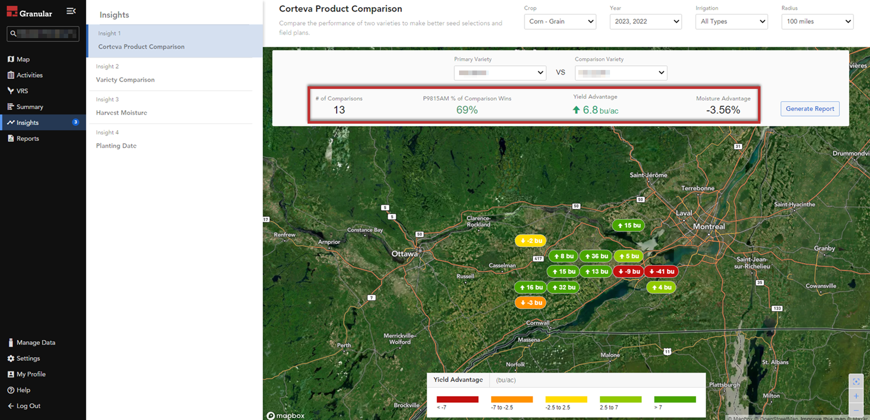 Corteva Product Comparison – Granular Insights